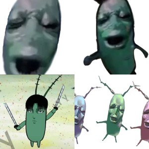 人脸痞老板meme 搞怪的虫形人物，表情滑稽，舞动四肢超搞笑表情包图片gif动图 - 求表情网,斗图从此不求人!