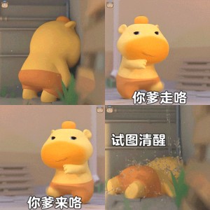 可爱河马头顶橘子，呆萌模样超有趣 水豚噜噜|黄色河马表情包(新)表情包图片gif动图 - 求表情网,斗图从此不求人!