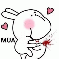 mua 一大口 可爱卡通兔脸颊泛红带爱心 还比着“MUA”超甜表情包图片gif动图 - 求表情网,斗图从此不求人!