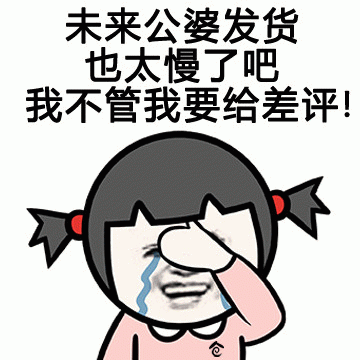 未来公婆发货也太慢了吧 我不管我要给差评！表情包图片gif动图 - 求表情网,斗图从此不求人!