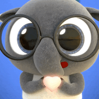 yimo马来貘表情包 戴着大眼镜的可爱卡通动物，双手捧着爱心超萌表情包图片gif动图 - 求表情网,斗图从此不求人!