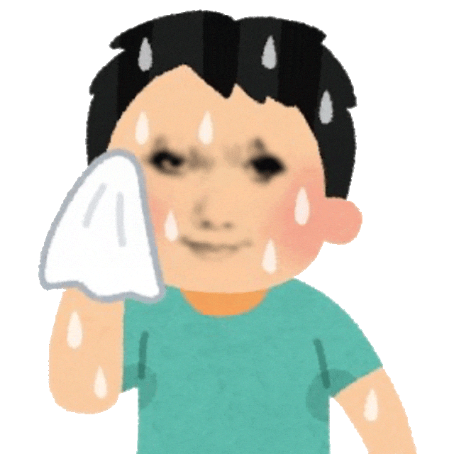 日本讨打小人龙图犯贱表情包 满脸汗水的卡通人物用纸巾擦汗，尽显无奈与疲惫表情包图片gif动图 - 求表情网,斗图从此不求人!