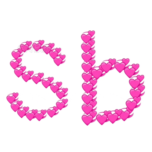 《用粉色爱心组成的字母“sb”，可爱又有点特别的表情包》 100个大学生爱用的动态表情包表情包图片gif动图 - 求表情网,斗图从此不求人!