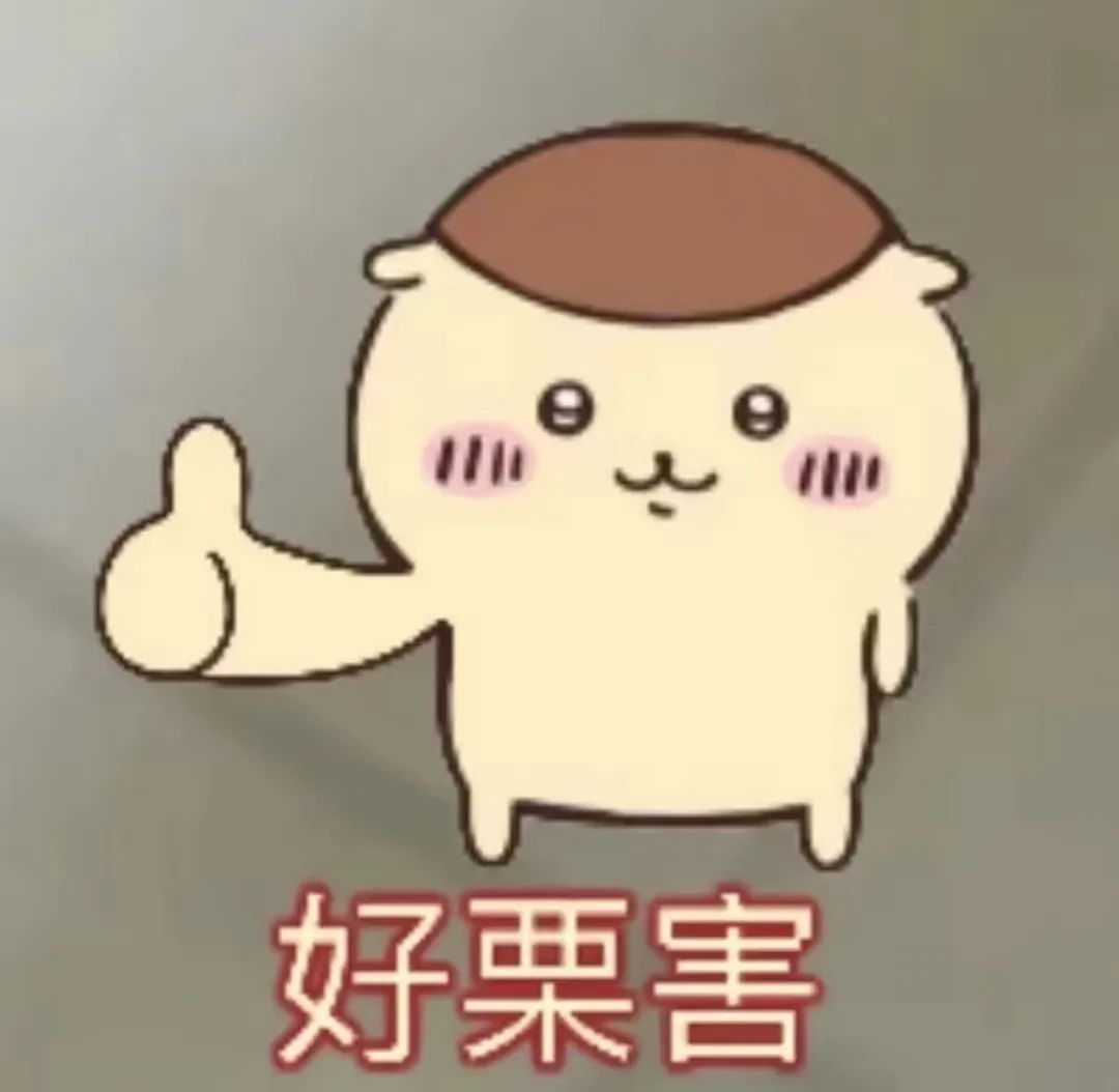 可爱卡通形象竖大拇指，配文“好厉害”的趣味表情包 吉伊卡哇chiikawa抽象文字表情包表情包图片gif动图 - 求表情网,斗图从此不求人!