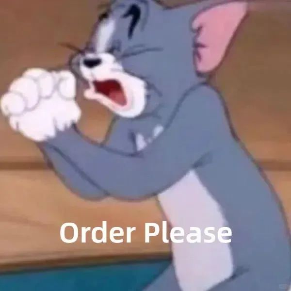 汤姆猫激动握拳大喊“Order Please”，尽显急切可爱 可爱动物英语表情包｜love ya表情包图片gif动图 - 求表情网,斗图从此不求人!
