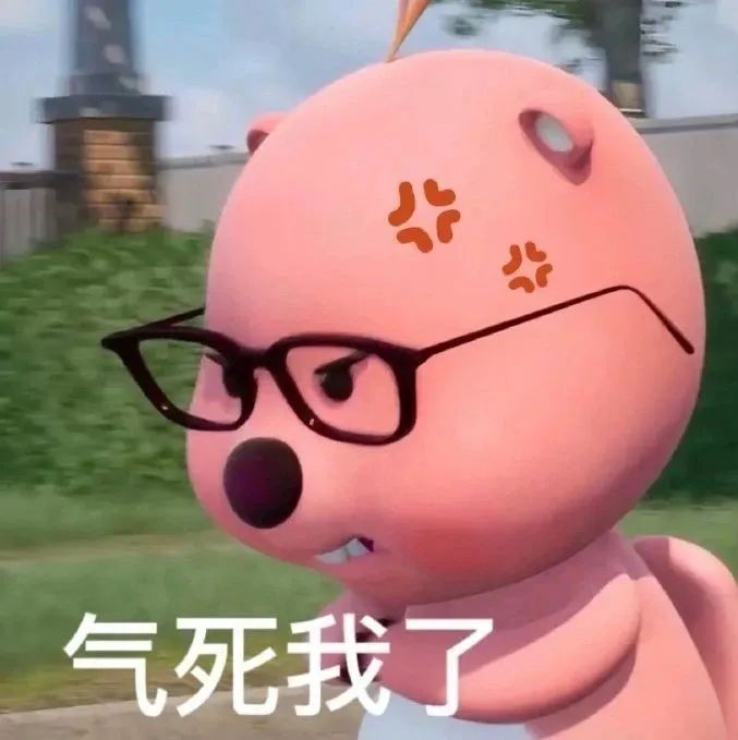 戴着眼镜的粉色小熊满脸愤怒，配文“气死我了”超搞笑 搞怪斗图表情包表情包图片gif动图 - 求表情网,斗图从此不求人!