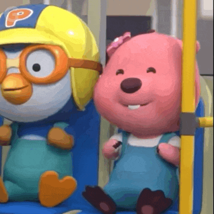 可爱的波鲁鲁和艾迪坐一起，画面超温馨 loopy日常表情包 丨 床床表情包图片gif动图 - 求表情网,斗图从此不求人!