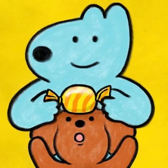 可爱风！蓝熊怀抱糖果与棕熊同框的温馨卡通头像 Eteecy小狗头像表情包图片gif动图 - 求表情网,斗图从此不求人!