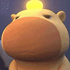 呆萌小河马头顶发光，一脸无辜可爱模样 近期爱用的水豚噜噜表情包表情包图片gif动图 - 求表情网,斗图从此不求人!