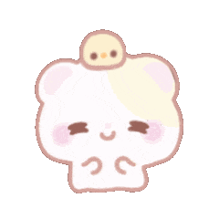 可爱萌物！头顶小鸡的卡通形象闭眼微笑超治愈 粉红小猫表情包表情包图片gif动图 - 求表情网,斗图从此不求人!