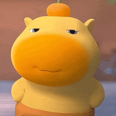可爱的卡通河马头顶橘子，表情呆萌超有趣 表情包丨水豚噜噜表情合集（12）表情包图片gif动图 - 求表情网,斗图从此不求人!