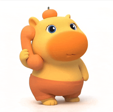 可爱的卡通河马手持电话，表情呆萌超有趣 全网最新水豚噜噜动态表情包来喽表情包图片gif动图 - 求表情网,斗图从此不求人!