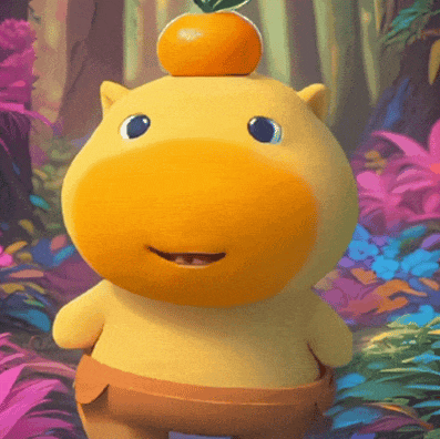 可爱小河马头顶橘子，呆萌模样萌翻众人 表情包丨水豚噜噜表情合集（14）表情包图片gif动图 - 求表情网,斗图从此不求人!