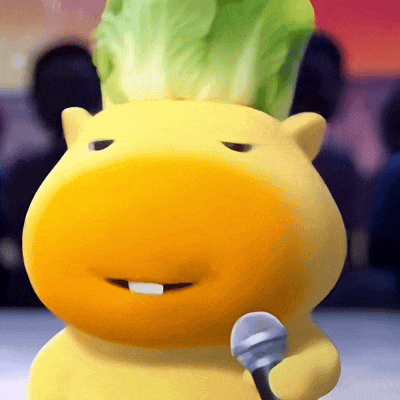 可爱小河马头顶生菜手持话筒，呆萌模样超有趣 水豚噜噜表情包(超全版无重复)!!表情包图片gif动图 - 求表情网,斗图从此不求人!