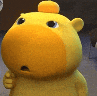 可爱的黄色卡通河马一脸惊讶，表情呆萌超有趣 无字水豚噜噜表情包 | 水豚噜噜无字版更百搭！表情包图片gif动图 - 求表情网,斗图从此不求人!