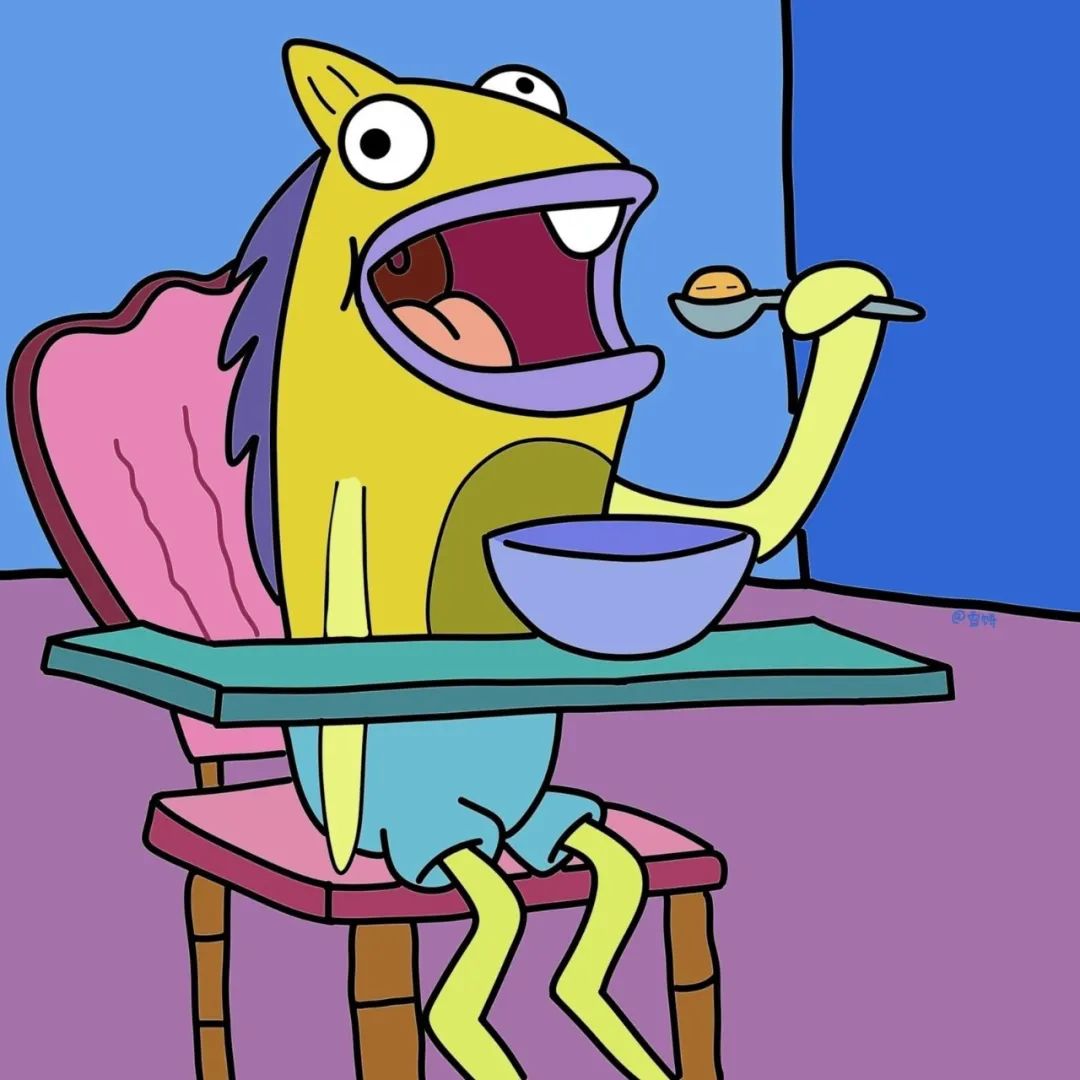 可爱卡通形象坐在桌前开心进食的趣味头像 男女头像｜我的可爱分你一半表情包图片gif动图 - 求表情网,斗图从此不求人!