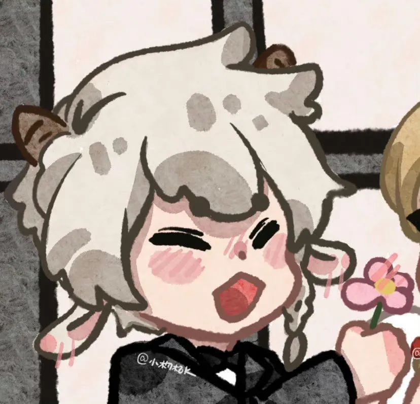 可爱的卡通小羊形象，手持花朵表情搞怪超萌 男女头像｜我的可爱分你一半表情包图片gif动图 - 求表情网,斗图从此不求人!