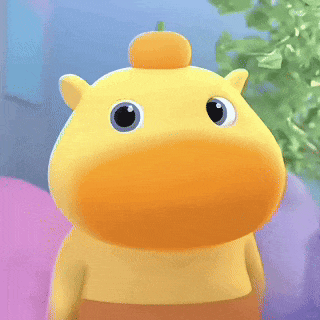 可爱河马头顶橘子，呆萌模样超有趣 水豚噜噜|黄色河马表情包(新)表情包图片gif动图 - 求表情网,斗图从此不求人!