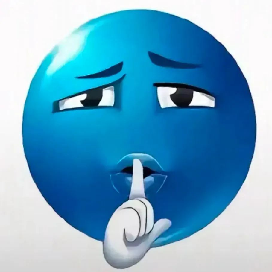 可爱蓝色圆球表情，食指放嘴边做嘘声动作超有趣 蓝脸emoji表情包合集来咯表情包图片gif动图 - 求表情网,斗图从此不求人!