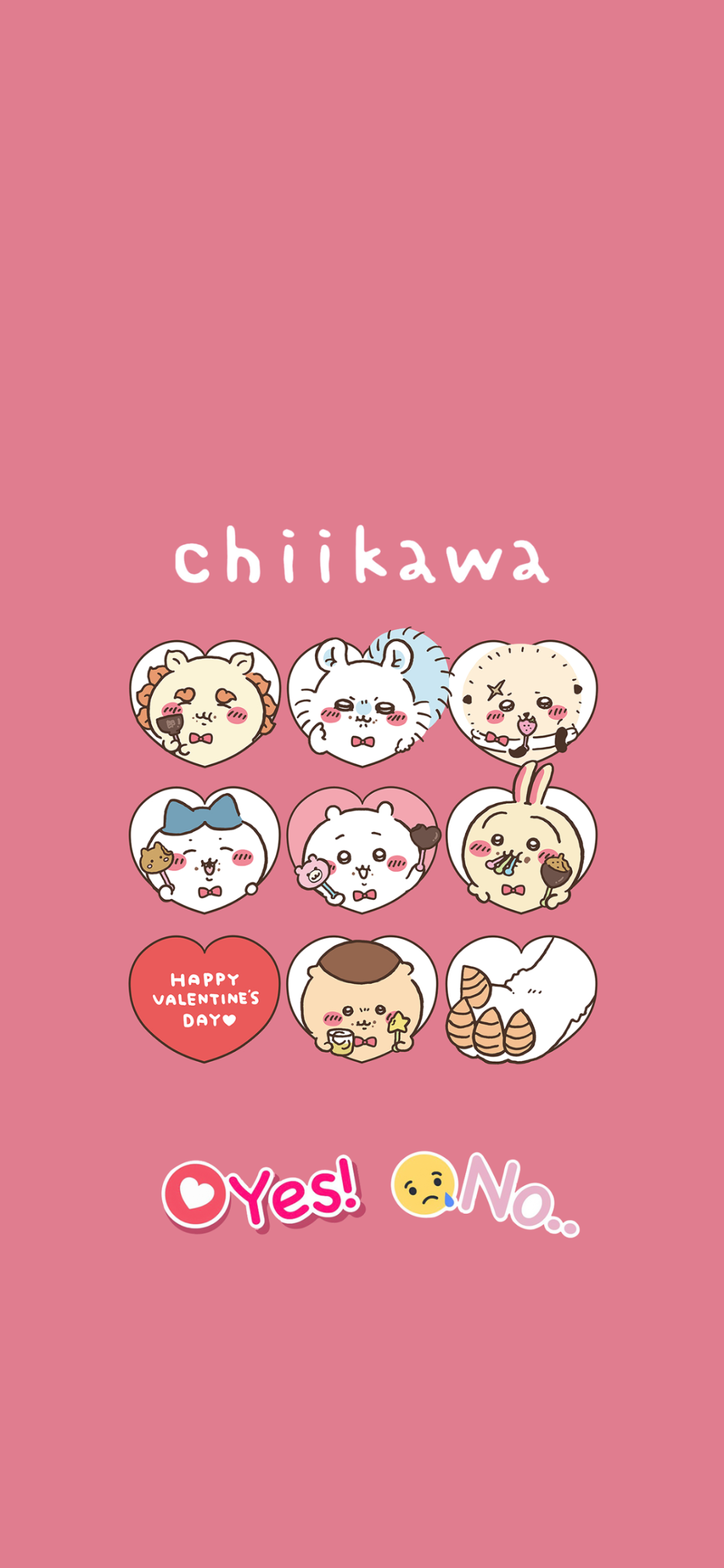 《chiiakwa》情人节主题可爱卡通壁纸，Yes or No由你决定 手机壁纸｜chiikawa壁纸表情包图片gif动图 - 求表情网,斗图 ...
