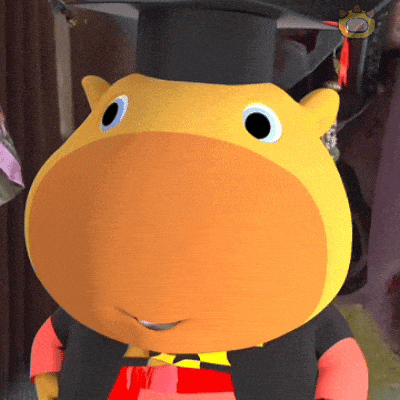 戴着学士帽的可爱卡通河马，尽显呆萌可爱 水豚噜噜表情包：水豚噜噜又又更新了表情包图片gif动图 - 求表情网,斗图从此不求人!