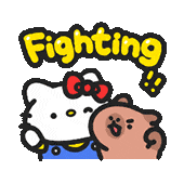 Hello Kitty和小猪一起喊着“Fighting”，可爱又励志 超萌的动态kitty表情包 ꉂ • ༚ • ིྀต੭表情包图片gif动图 ...
