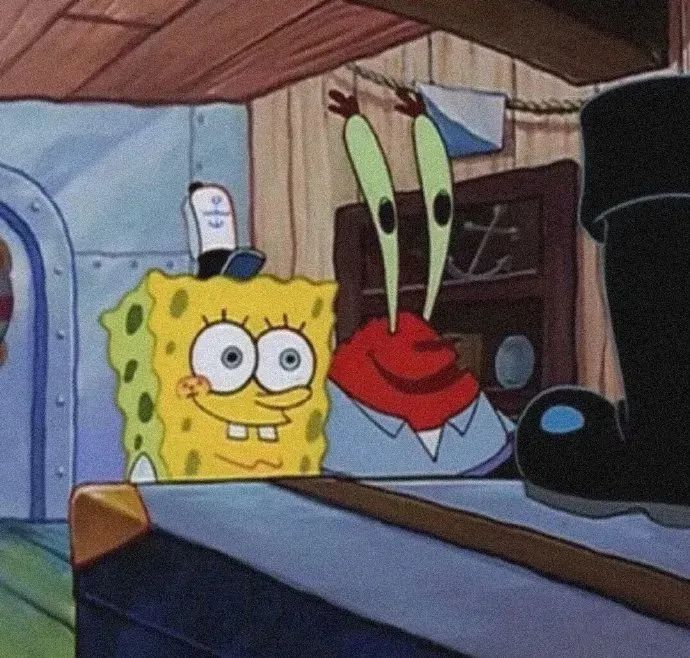 海绵宝宝和蟹老板在蟹堡王的可爱呆萌瞬间 立刻领取你的表情包，！表情包图片gif动图 - 求表情网,斗图从此不求人!