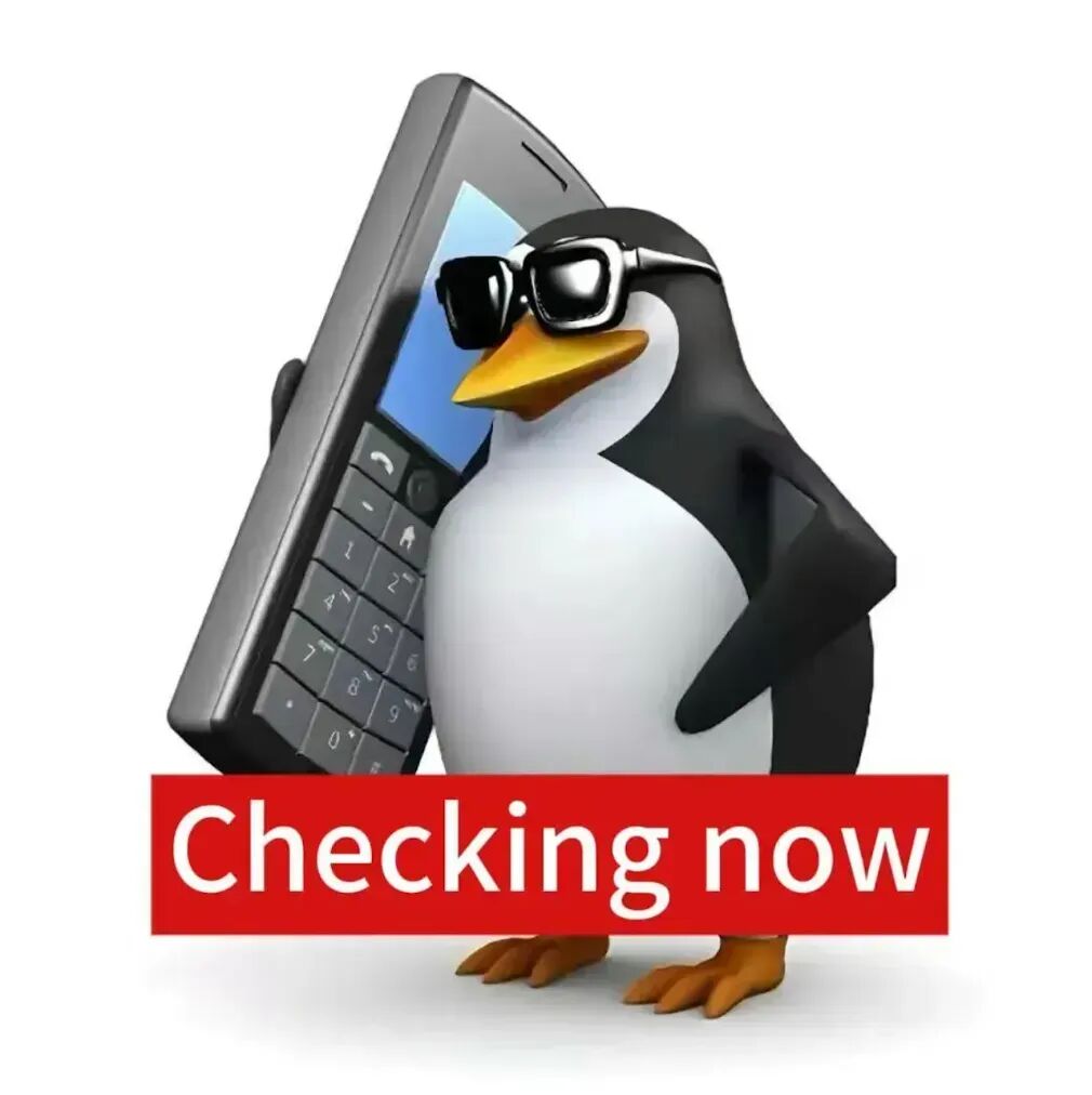戴墨镜企鹅持手机，Checking now 正在查看 英文版墨镜企鹅表情包表情包图片gif动图 - 求表情网,斗图从此不求人!