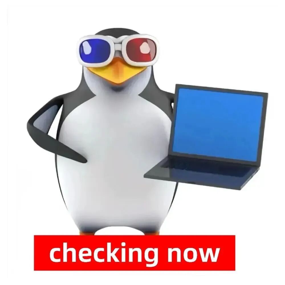 企鹅戴红蓝3D眼镜持笔记本，checking now 英文版高雅人士企鹅表情包表情包图片gif动图 - 求表情网,斗图从此不求人!