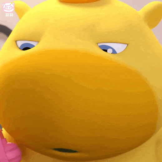 水豚噜噜扭一扭动态表情包 黄色卡通河马形象，嘴巴大张，表情惊讶呆萌表情包图片 - 求表情网,斗图从此不求人!
