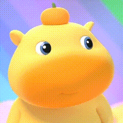 可爱河马头顶橘子，呆萌模样超有趣 水豚噜噜|黄色河马表情包(新)表情包图片gif动图 - 求表情网,斗图从此不求人!