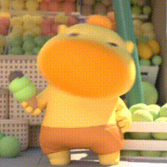 超全水豚噜噜动态可爱表情包 可爱的卡通河马手持绿物，表情呆萌超有趣表情包图片gif动图 - 求表情网,斗图从此不求人!