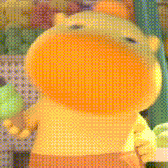 超全水豚噜噜动态可爱表情包 可爱的黄色河马玩偶呆萌挥手，萌化人心表情包图片gif动图 - 求表情网,斗图从此不求人!